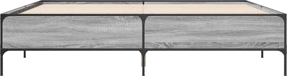 Rám postele šedý sonoma 180 x 200 cm kompozitní dřevo a kov 3279785