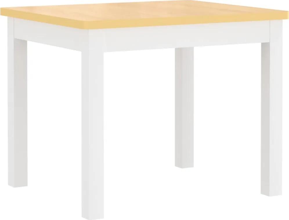vidaXL 3dílná sada dětského stolu a židlí MDF [10410] Barva: Bílá a béžová