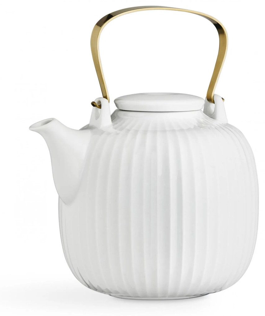 KÄHLER Porcelánová čajová konvice Hammershøi White 1,2 l, bílá barva, porcelán