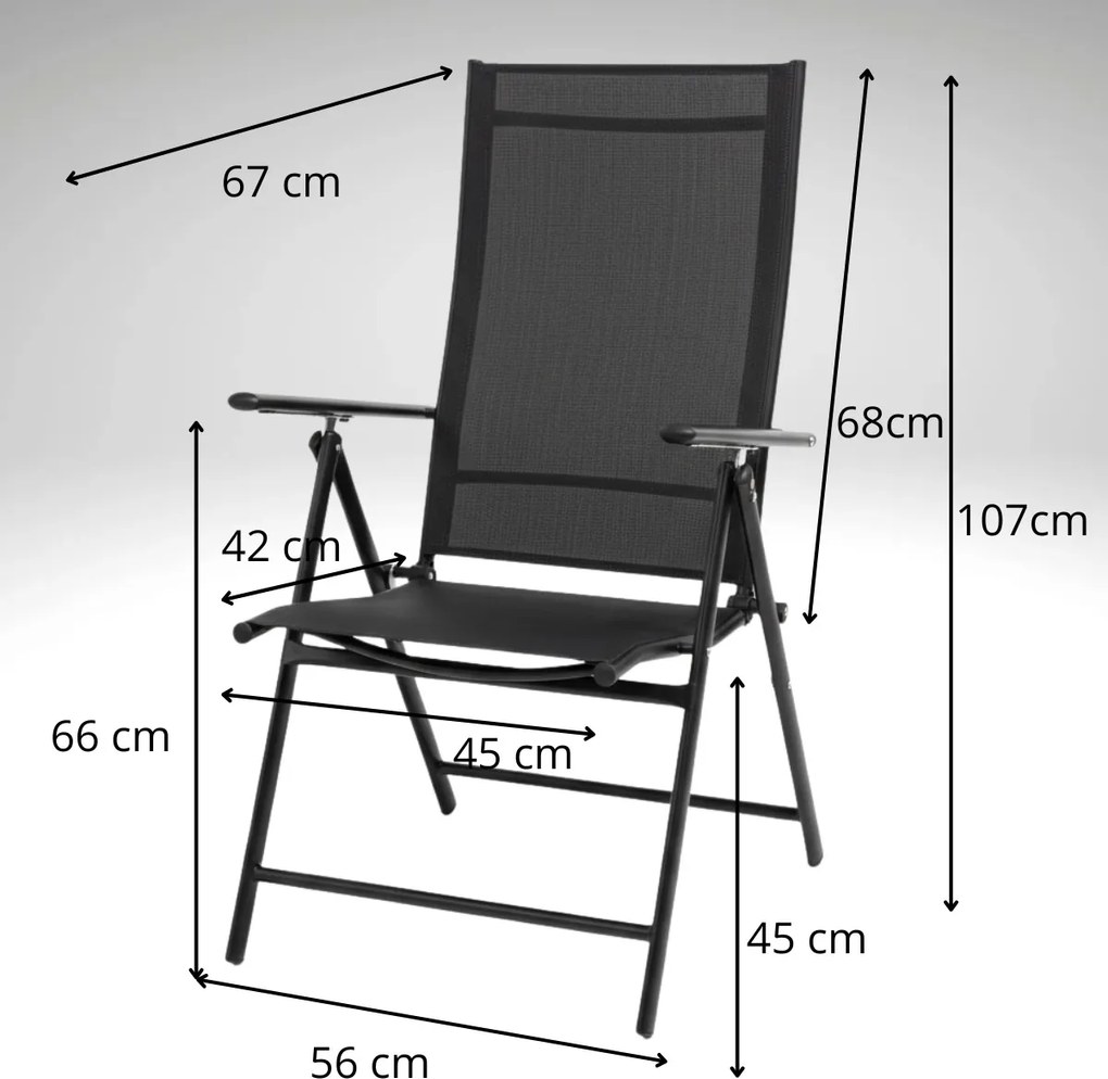 Vikio Zahradní polohovací židle V130 černá