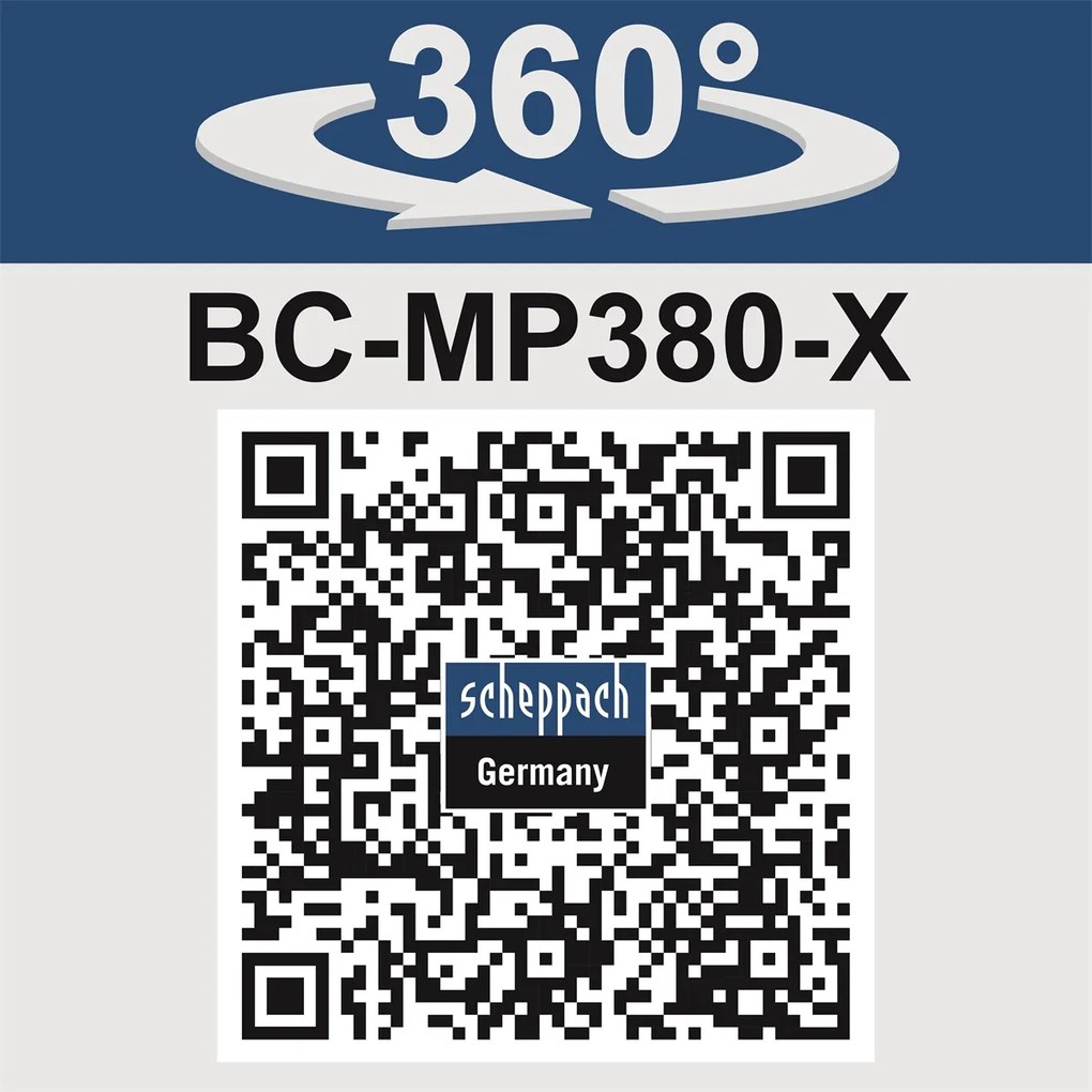 Scheppach BC-MP380-X-XL2 2x20V IXES SET - akumulátorová sekačka 4v1 s bezuhlíkovým motorem (s 2x4Ah akumulátory a nabíječkou 4,5 A)