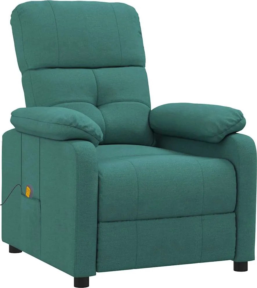 Masážní křeslo tmavě zelené textil 289678