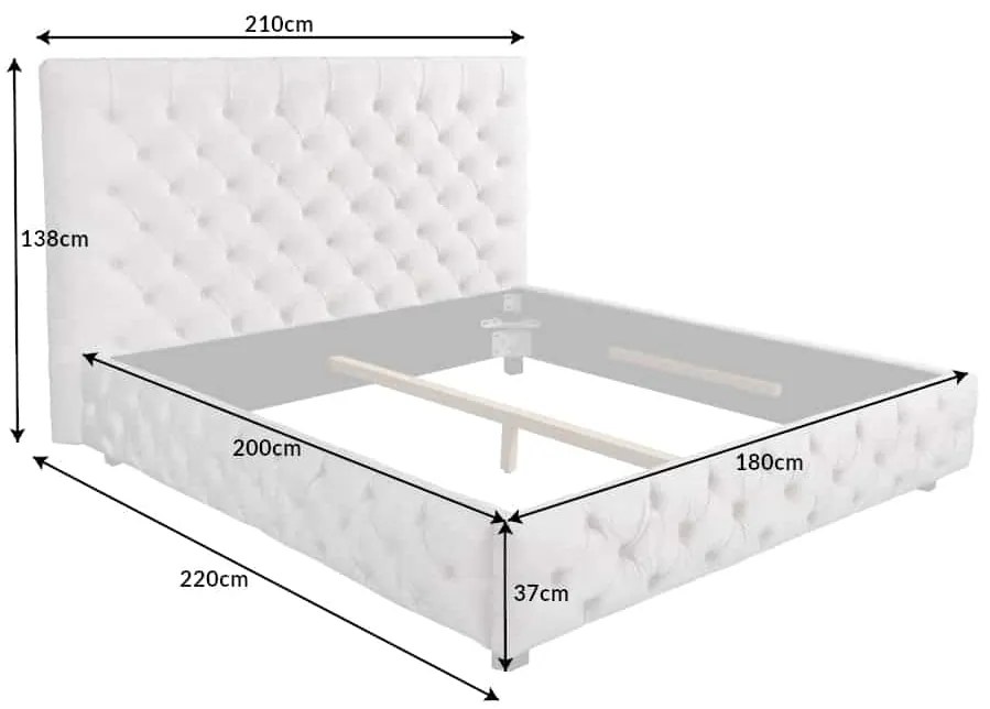 Designová postel Laney Chesterfield 180 x 200 cm přírodní