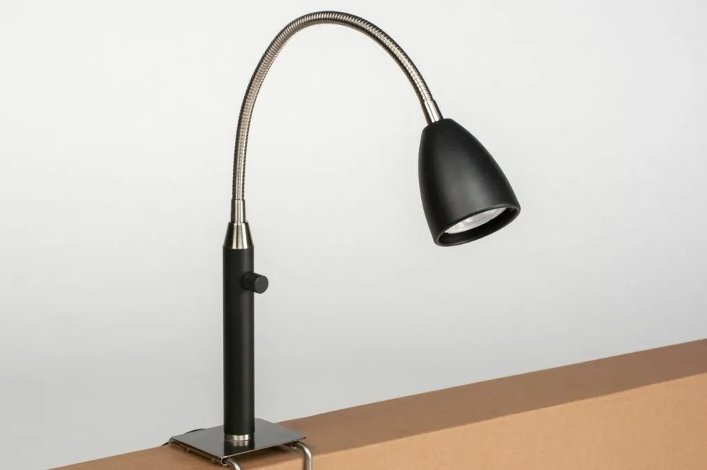 Stolní designová lampa s klipem Nicolette Black