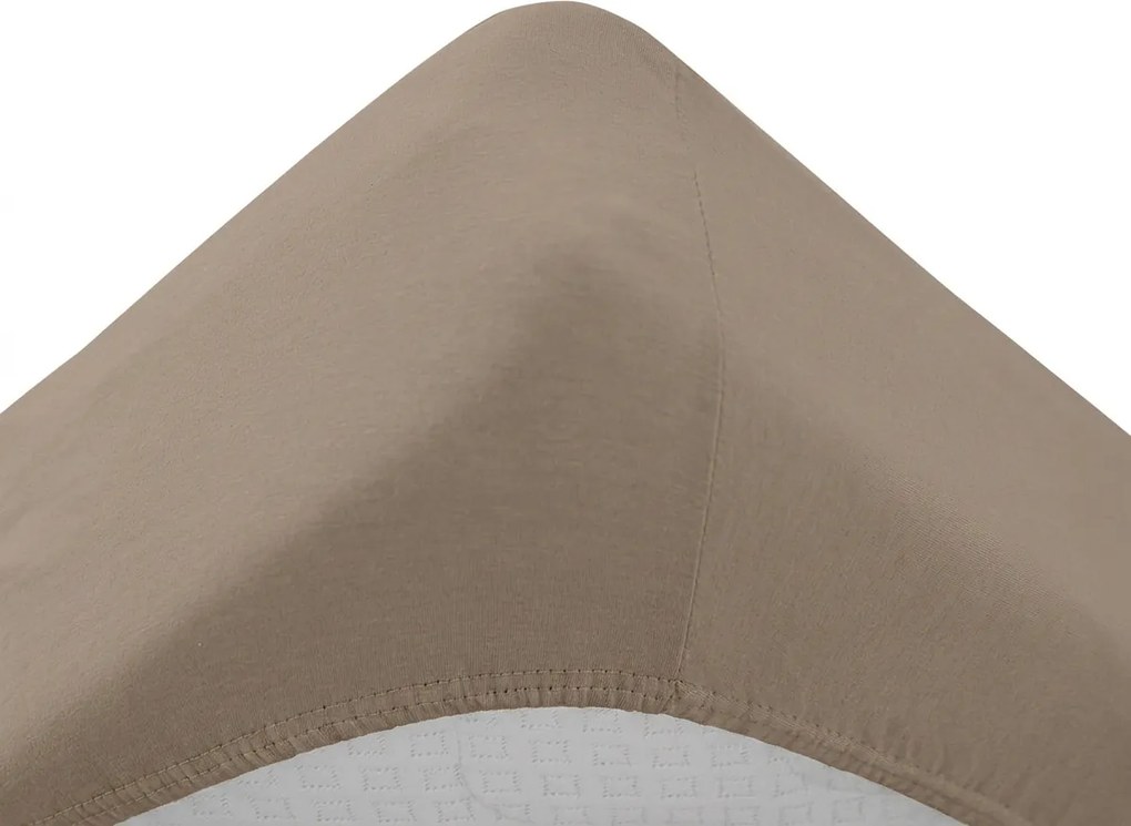 Jersey prostěradlo do dětské postýlky světle hnědé 70 x 140 cm