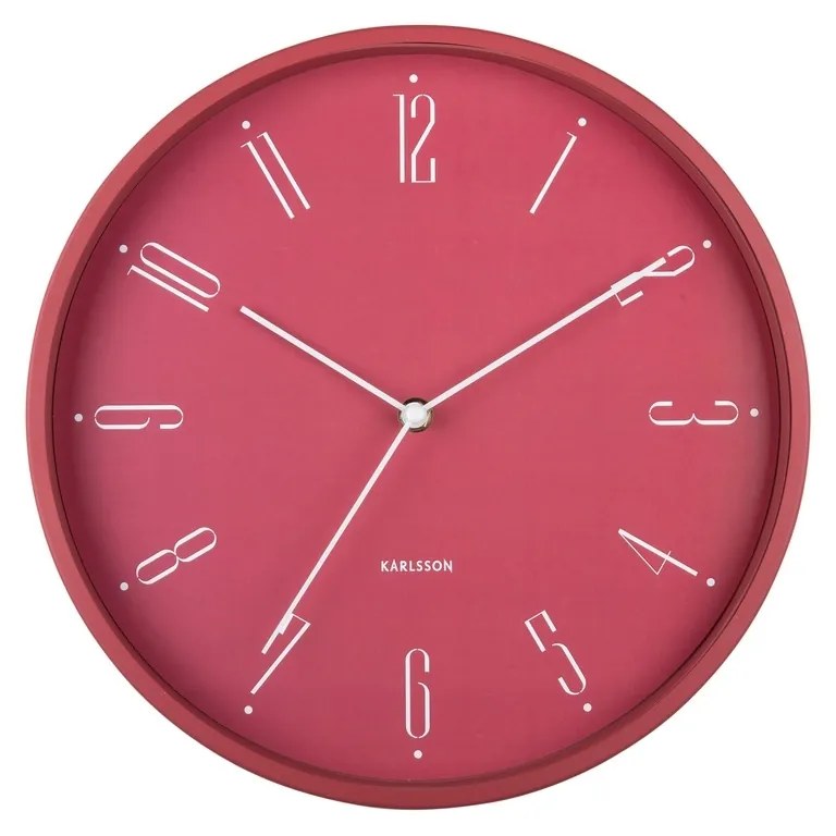 Karlsson 5988RD designové nástěnné hodiny tmavě růžová, pr. 30 cm