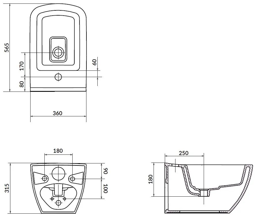 Cersanit Virgo - závěsný bidet, bílá, K118-001