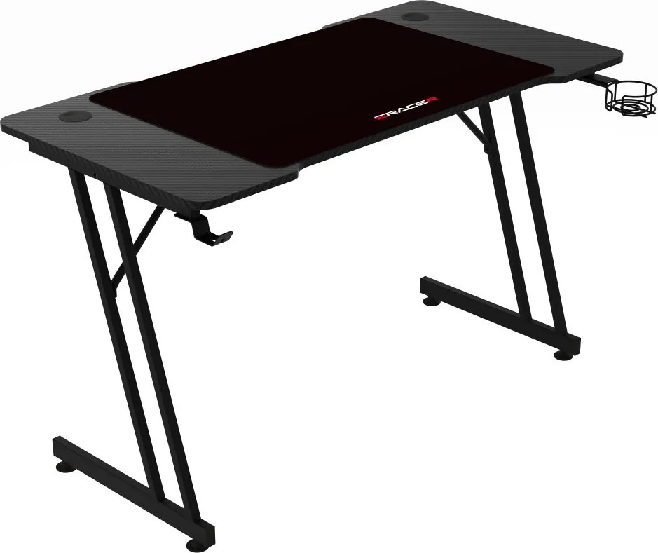 Herní stůl ERACER H1102 — 120x60 cm, kov, melamin, černá