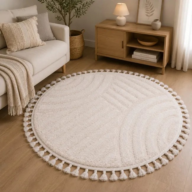 Koberec BERBER 9754 sloní kost kruh