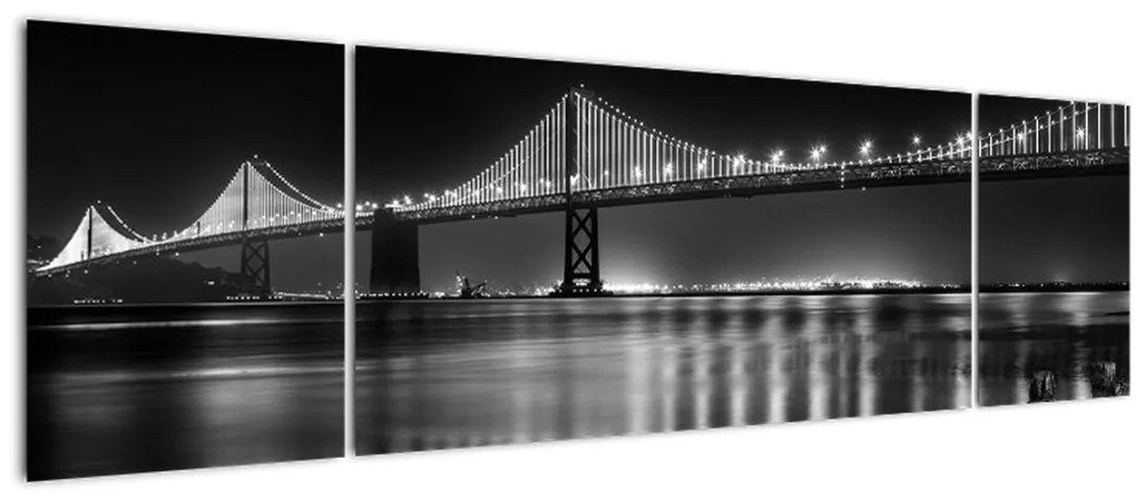 Obraz - Černobílý most (170x50 cm)
