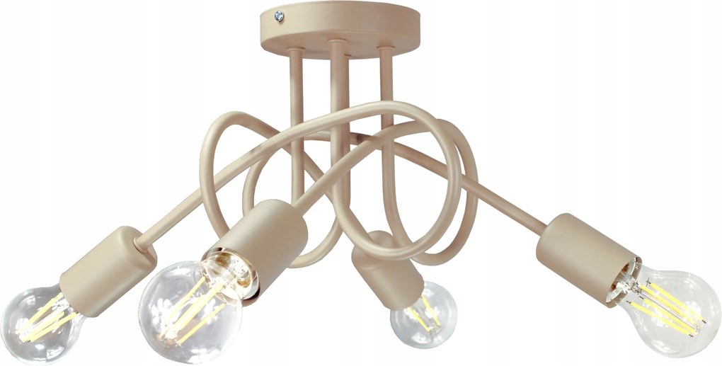 stropní svítidlo do obývacího pokoje Edison béžová, závěsná, loftová stropní lampa