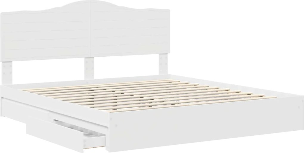 Postel s úložným prostorem Bílá 180 x 200 cm Kompozitní dřevo 3413478
