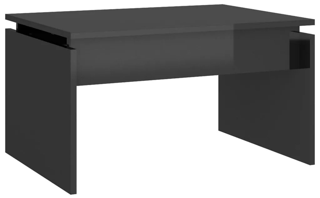 vidaXL Konferenční stolek šedý vysoký lesk 68 x 50 x 38 cm dřevotříska