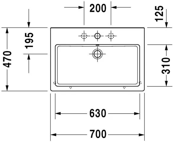 Duravit Vero Umyvadlo do nábytku 70x47 cm 0454700027