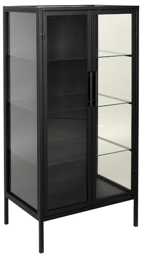 OnaDnes -20% White Label Černá kovová vitrína WLL ROB 103 x 52 cm