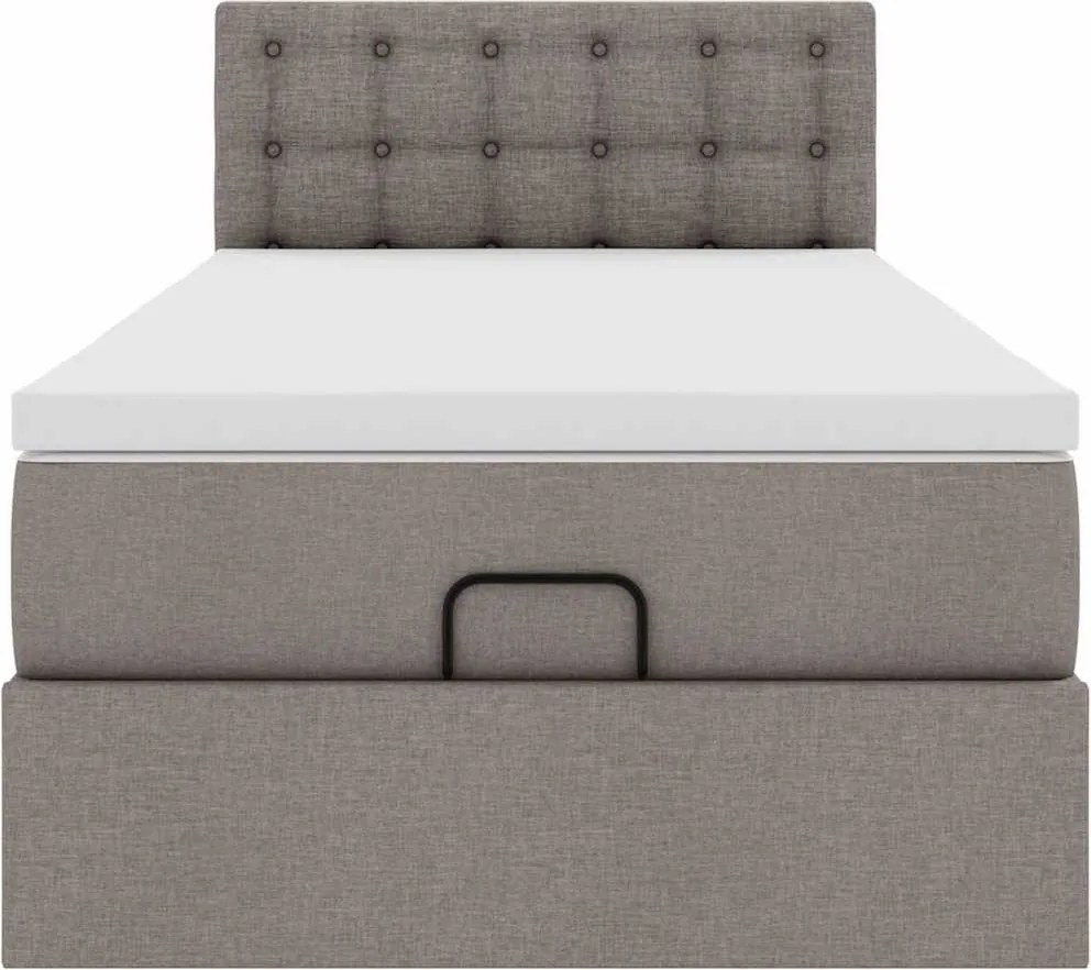 Osmanský postel s matrací taupe 90x200 cm textil 3311598