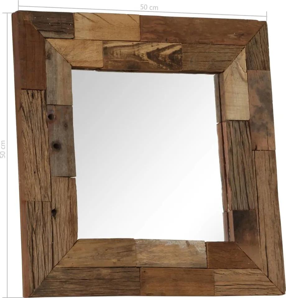 vidaXL Zrcadlo masivní recyklované dřevo 50 x 50 cm [246304]