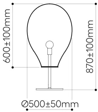 Bomma Luxusní stojací lampa Tim small ø 50 cm Barva: Kouřové sklo, Povrch Montury: Černá