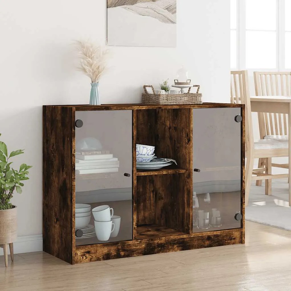 Příborník kouřový dub 102 x 37 x 75,5 cm kompozitní dřevo 3295875