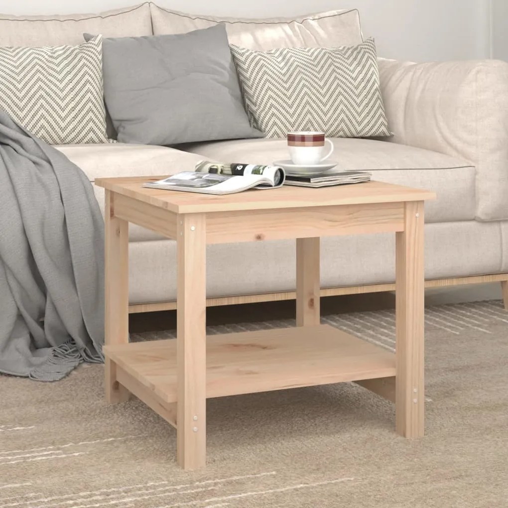 vidaXL Konferenční stolek 50 x 50 x 45 cm masivní borové dřevo [822278] Barva: Bílá