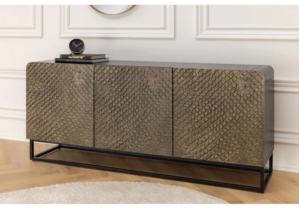 Massive home | Komoda SNAKE 160 CM hnědočerná masiv mango