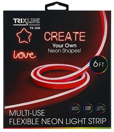 LED pásek USB TRIXLINE TR-30N 1,8m červený neonový