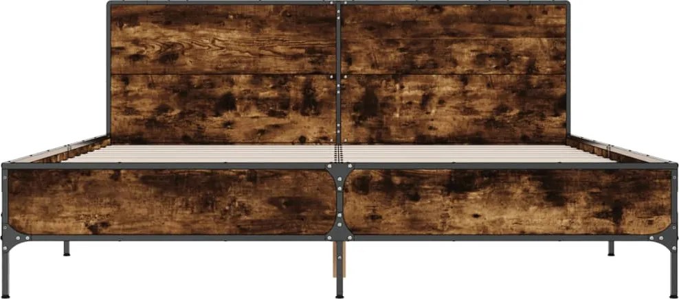 Rám postele kouřový dub 120 x 200 cm kompozitní dřevo a kov 3279994