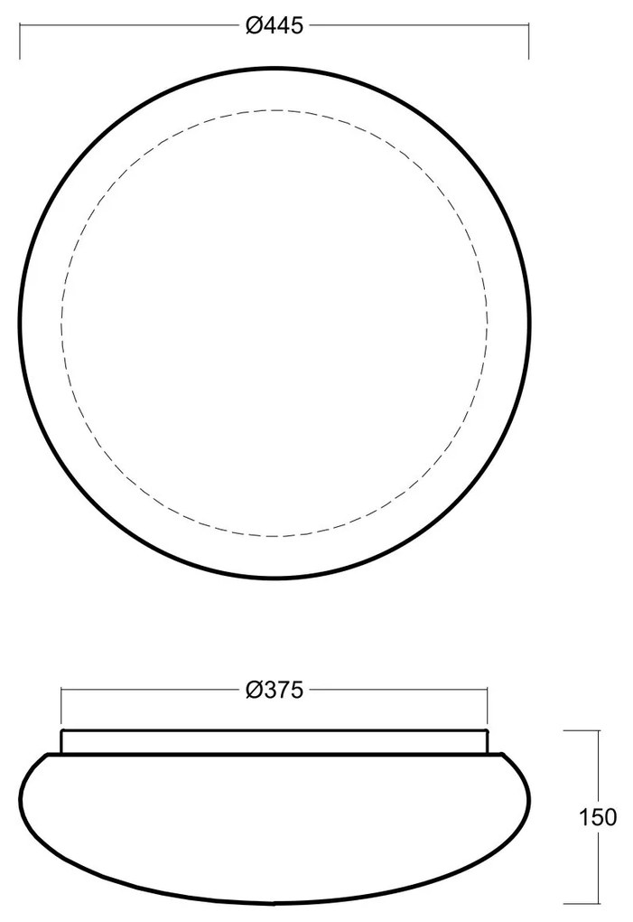 Osmont Arakis 3, stropní svítidlo z triplexového skla, 27W LED 3000K, prům. 44,5cm