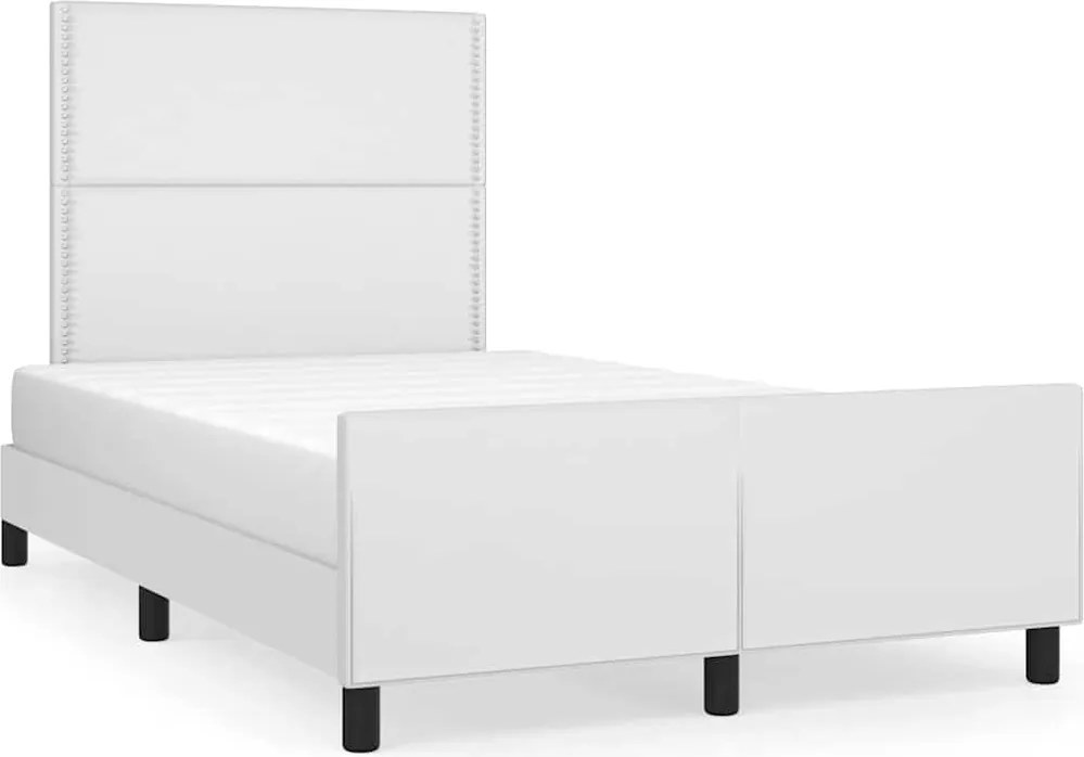 Rám postele s čelem bílý 120x200 cm umělá kůže 3125501