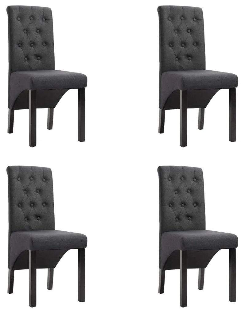 Jídelní židle 4 ks tmavě šedé textil 276965