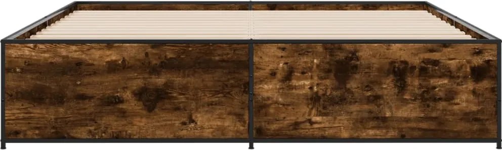 Rám postele kouřový dub 180 x 200 cm kompozitní dřevo a kov 3279874