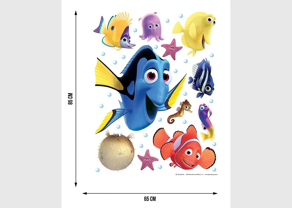 Dětská samolepka na zeď Disney Hledá se Nemo | 65 x 85 cm | DDK1705