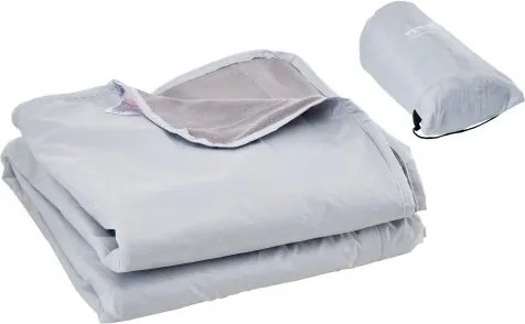 Campingová deka 200,7 × 149,9 cm nositelná teplá stadionová deka venkovní světle šedá