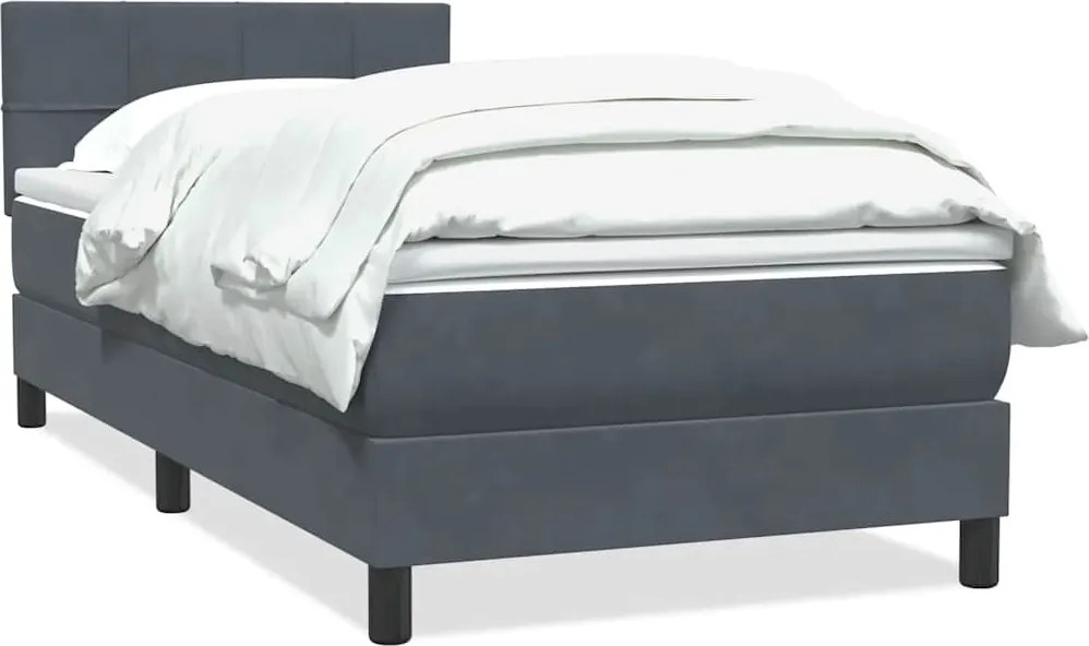 Box spring postel s matrací tmavě šedá 80x220 cm samet 3316234