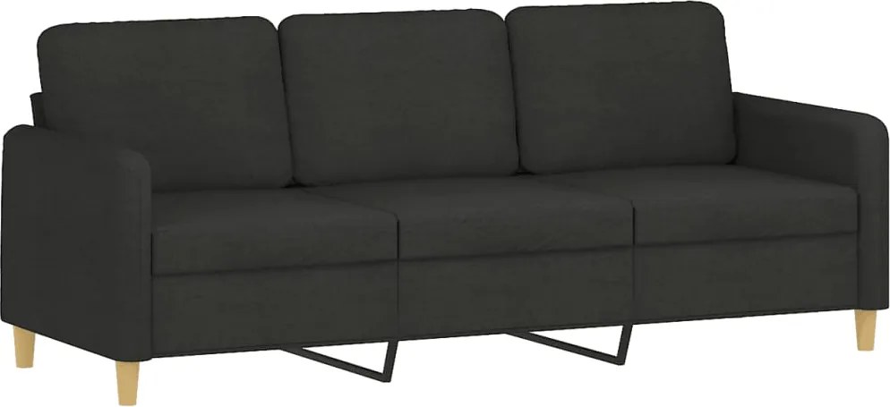 2dílná sedací souprava s polštáři černá textil 3202138