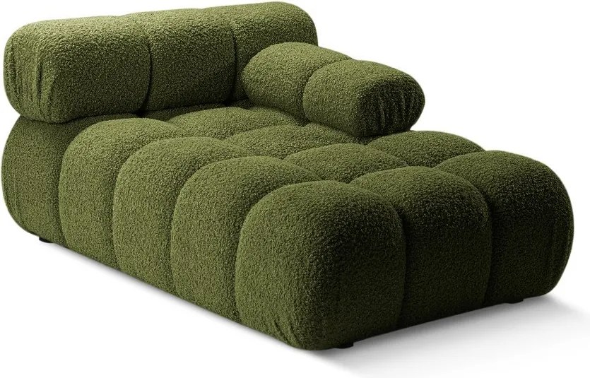 Zelený modul pohovky z textilie bouclé (pravý roh) Bellis – Micadoni Home