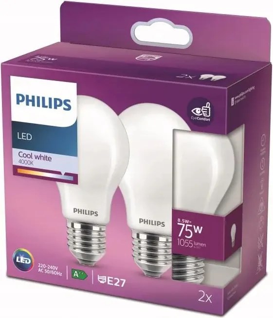 Led žárovka Philips Equivalent 75W E27 studená bílá 8ks