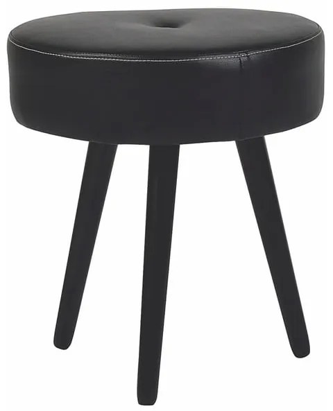 Černá kulatá dubová stolička s černými nohami Folke Hermod