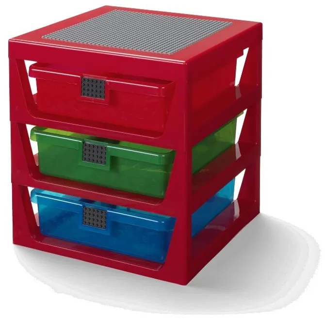 Červený organizér se 3 zásuvkami LEGO® Storage