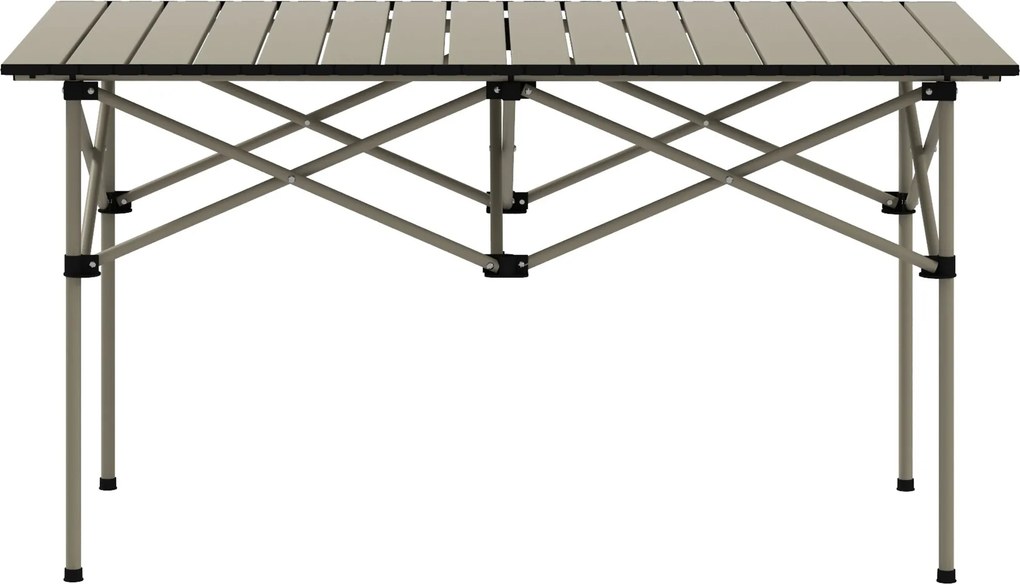 Skládací campingový stůl Outsunny s rolovacím stolkem a X-rámem, hliníkový, lehký pro 2 osoby, skládací stůl na zahradu, balkon, kempování 95 x 55 cm