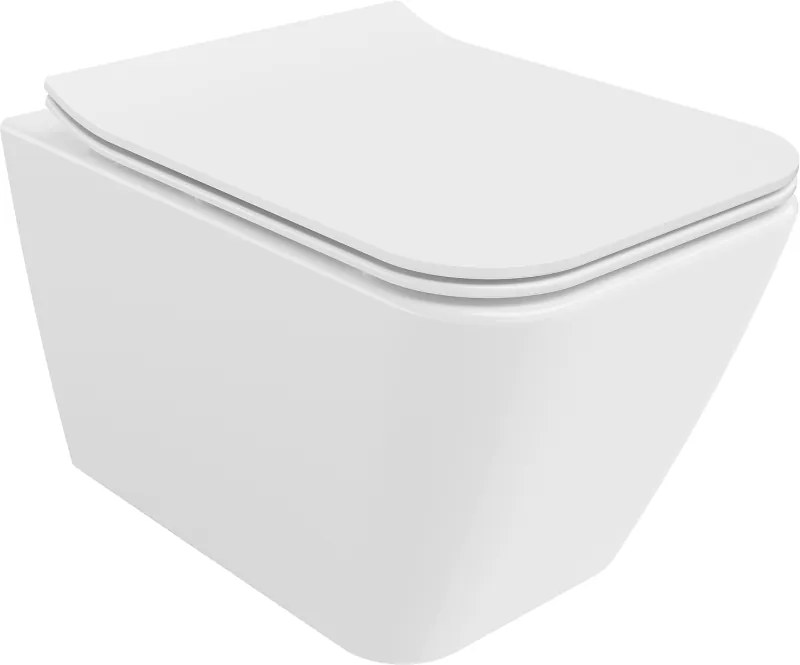 Toaleta Mexen Cube Rimless s toaletním sedadlem slim, duroplast, bílá - 30924000