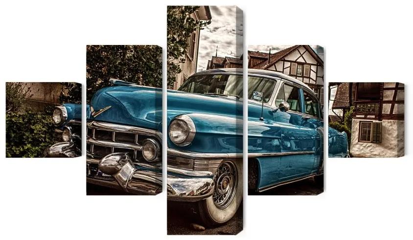 Vícedílný obraz Modrý Cadillac Eldorado Z Roku 1953 Nedostatek Nedostatek Přírodní plátno 150x90