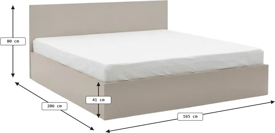 Postel SOFIA 160 x 200 cm, kašmírově béžová Rošt: S lamelovým roštem, Matrace: Matrace Deluxe 10 cm