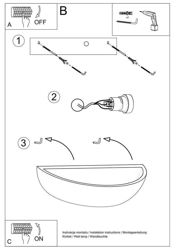 Nástěnné keramické svítidlo Sollux Arto