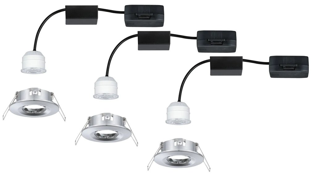 Paulmann 94303 Nova Mini, chromové bodovky, 3x4W LED 2700K, prům. 6,5cm, IP44