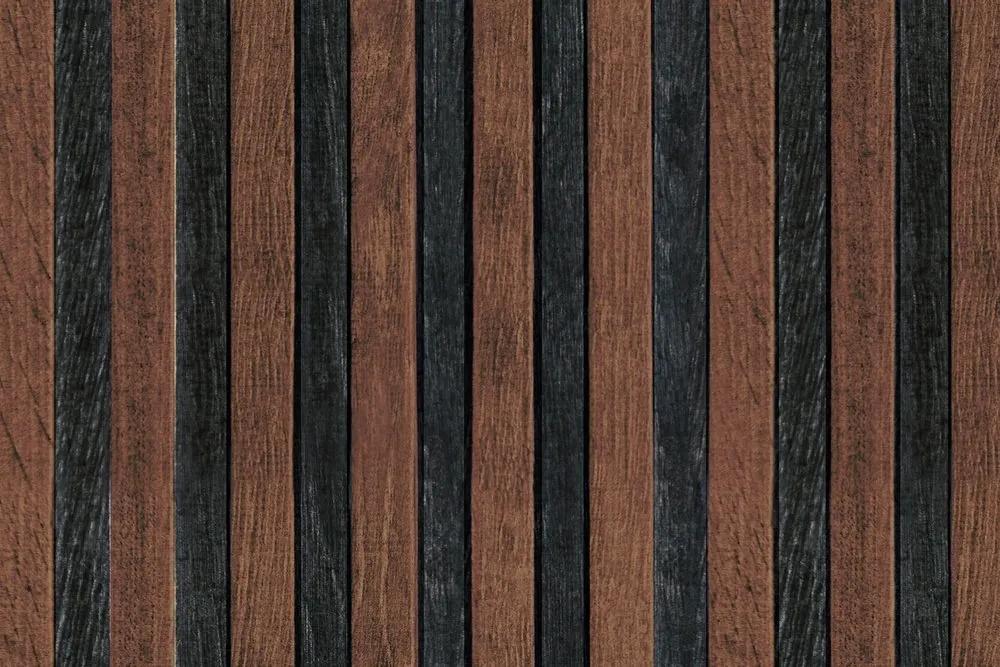 Tapeta s motivem tmavého dřeva - 225x150 cm