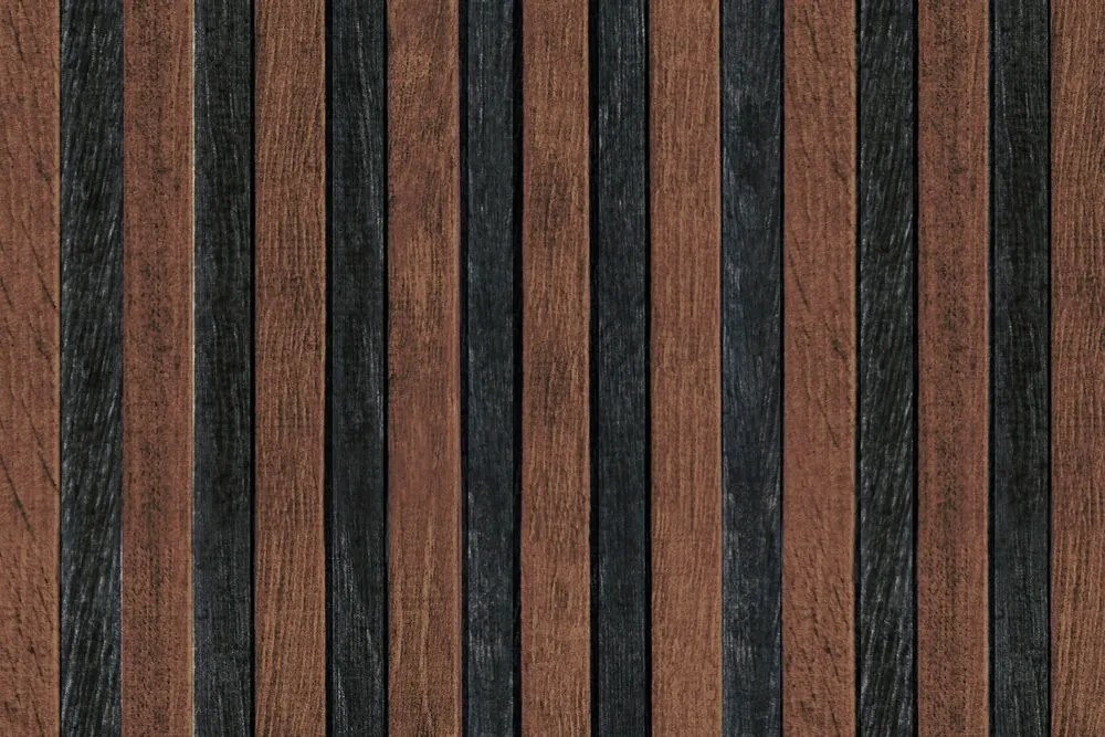 Tapeta s motivem tmavého dřeva - 375x250 cm