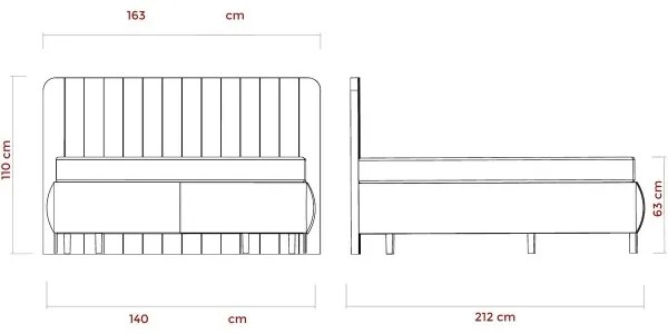 Čalouněná postel s matracemi a úložným prostorem ALEXA 140x200 cm béžová