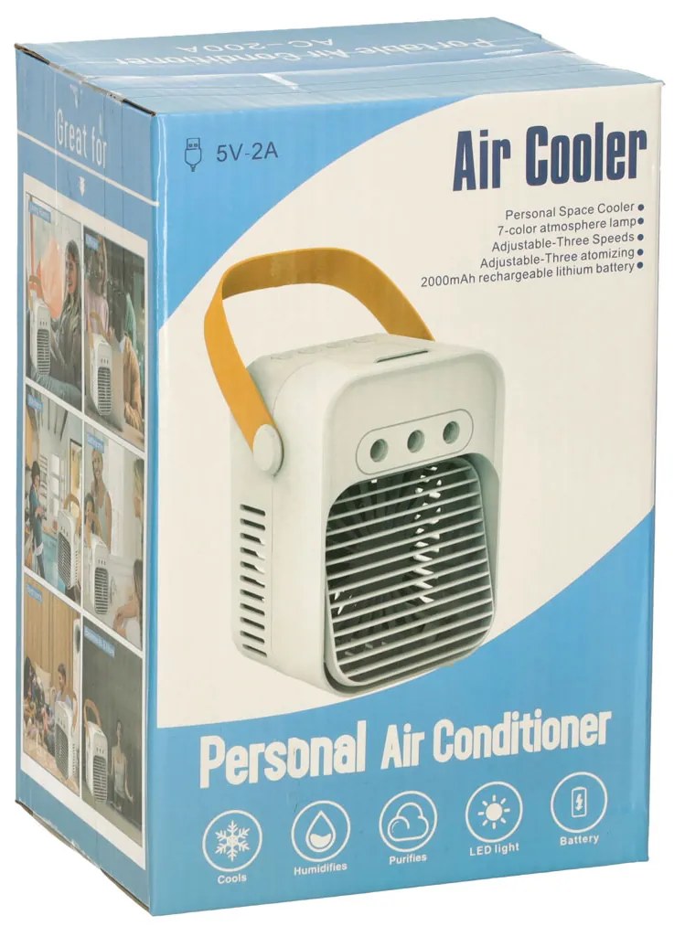 Creative Corner Ventilátor klimatizace zvlhčovač vzduchu stříbrný