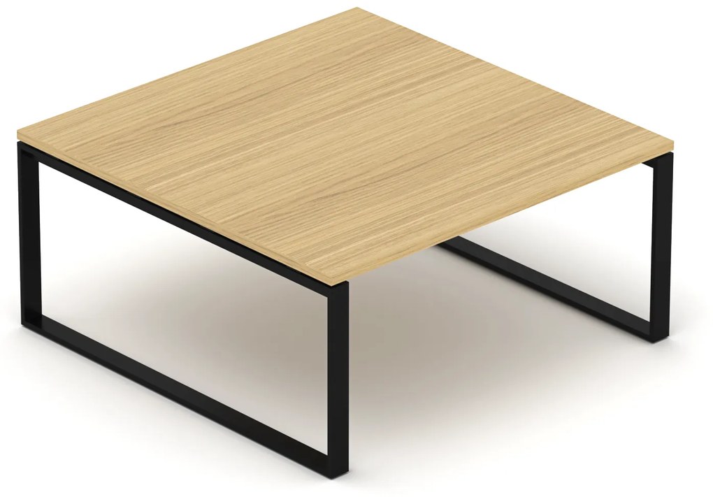 NABYTEK-DESIGNOVY.CZ - DESK16160O - Konferenční stůl EPIC (více os.), 160/180cm, ocelová podnož O, (deska v celku), dub/černá